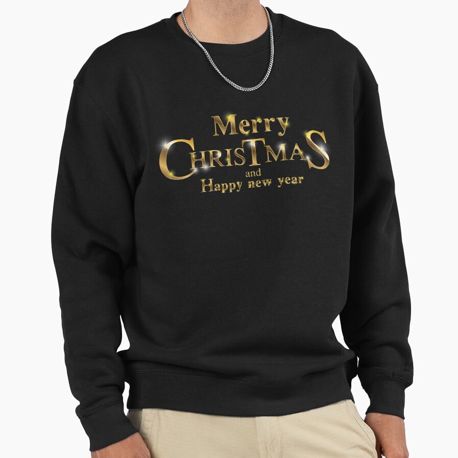 Christmas Design Merry Christmas Happy New Year Graphic Unisex Sweatshirt Retro Art - USA ...