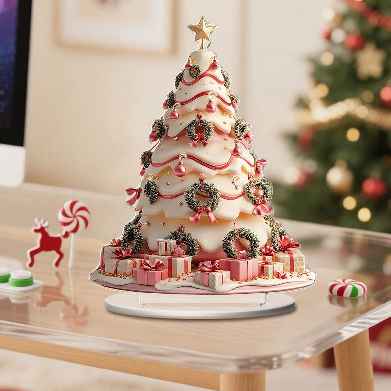 Christmas Desk Decor Christmas Tree 2D Desktop Sign Decor Party ...
