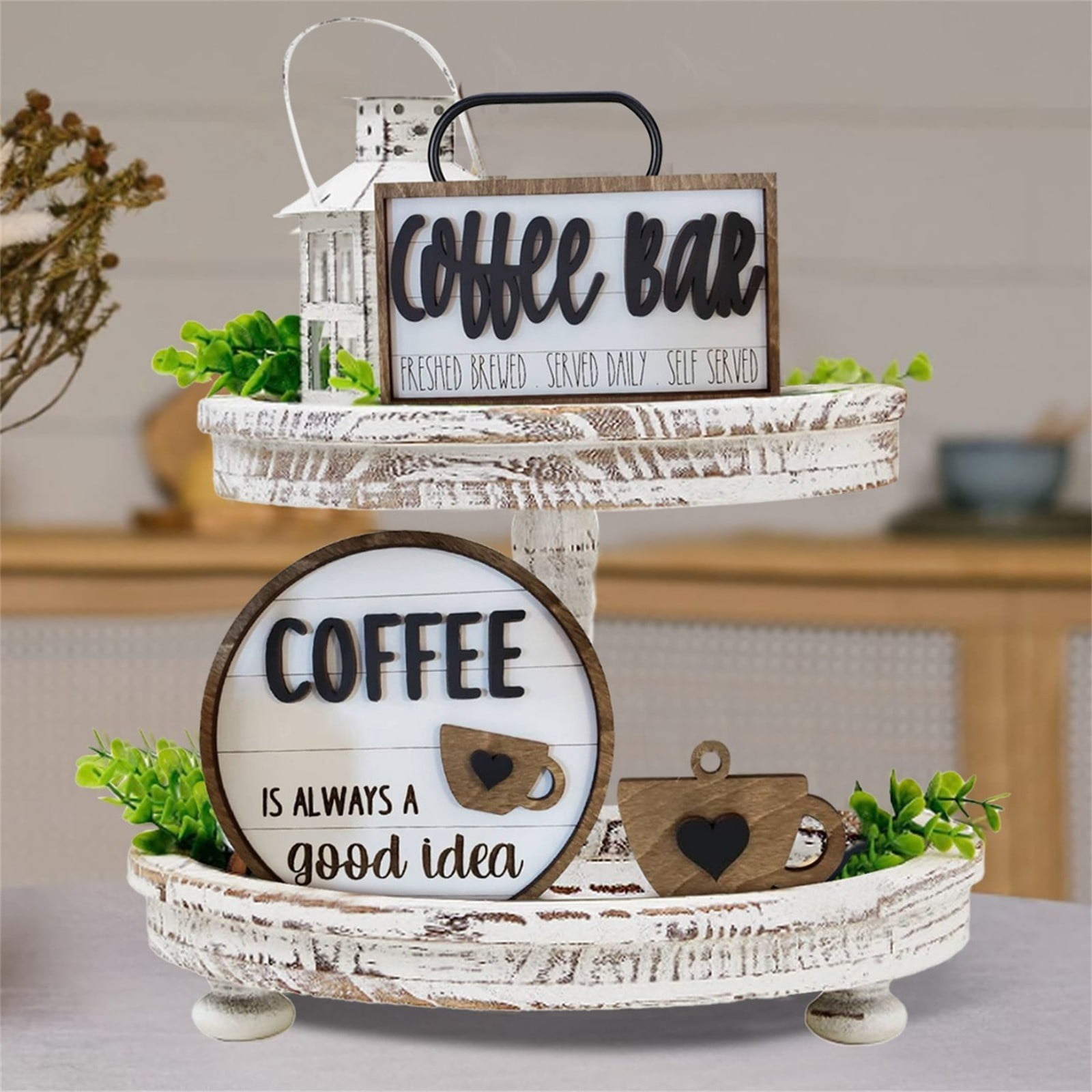 Christmas Desktop Decoration,coffee Theme Table,Tiered Tray Decor,Home ...
