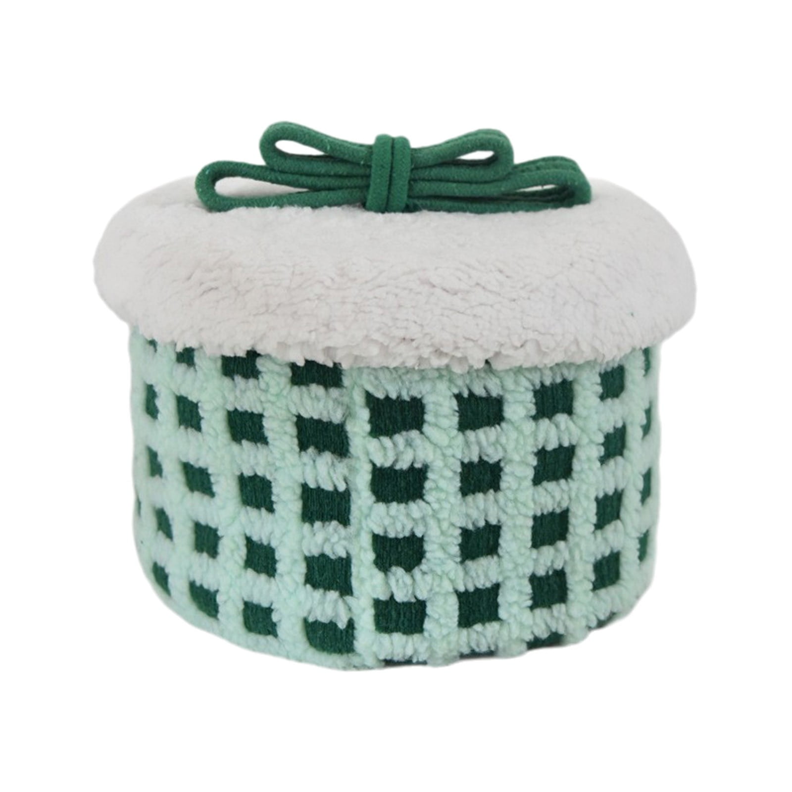 Christmas Desktop Storage Box with Lid – Woven Cotton Green Gift Basket ...