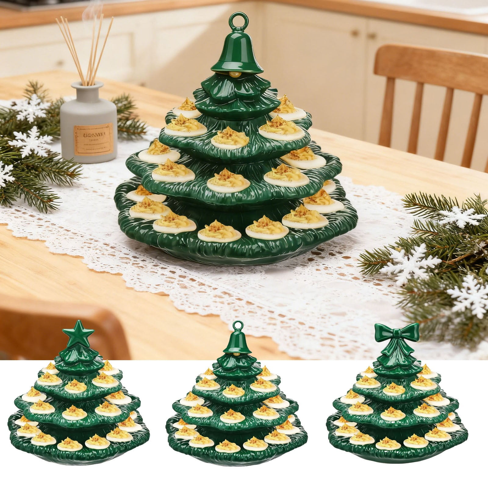 Christmas Deviled Egg Platter, Christmas Tree Deviled Egg Holder ...