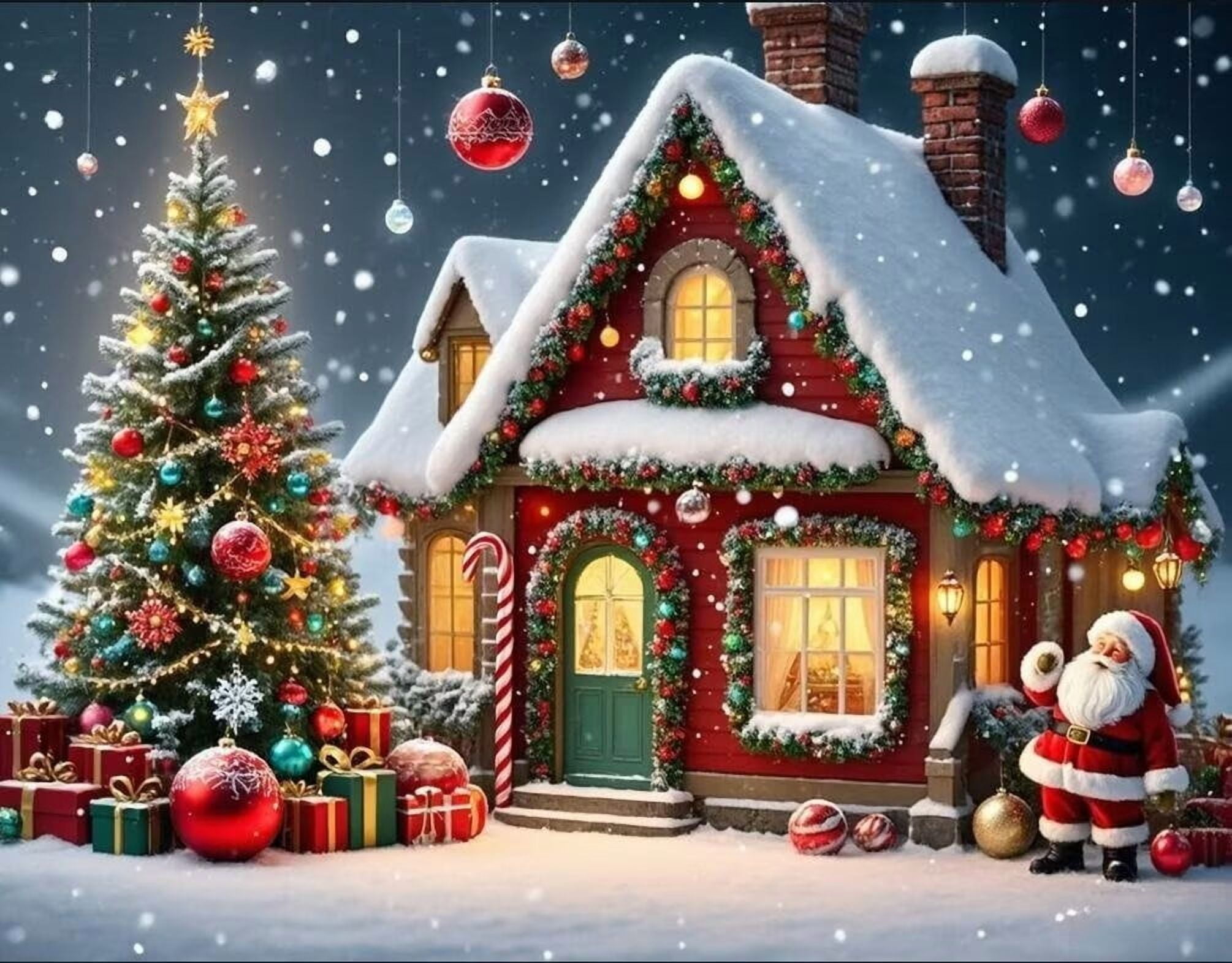 Christmas Diamond Painting Kits for Adults,Christmas House Full Drill ...