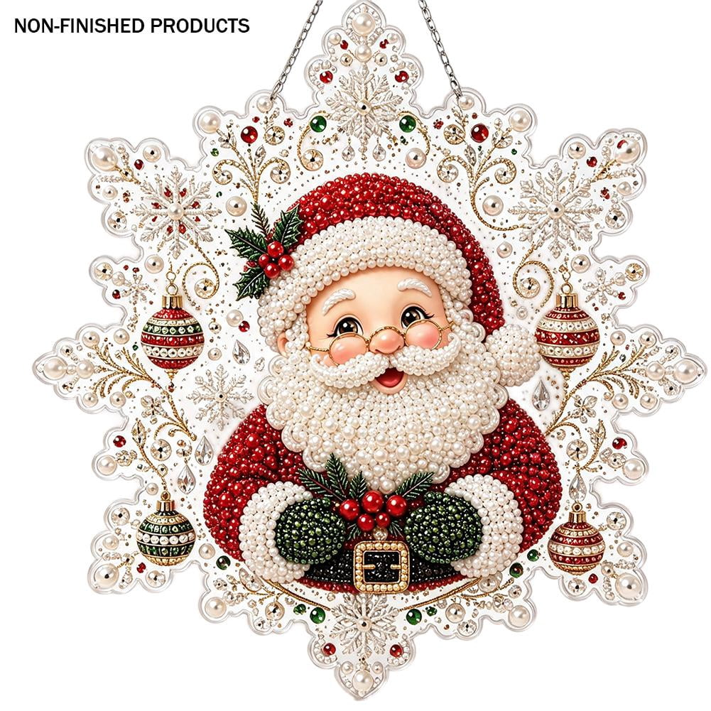 Christmas Diamond Painting Ornament Kit with Rhinestones, Santa Snowman ...