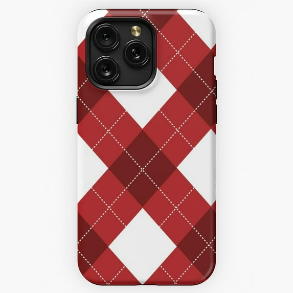 Christmas Diamond Pattern Geometric Plaid iPhone Case 17 through 11 Pro ...
