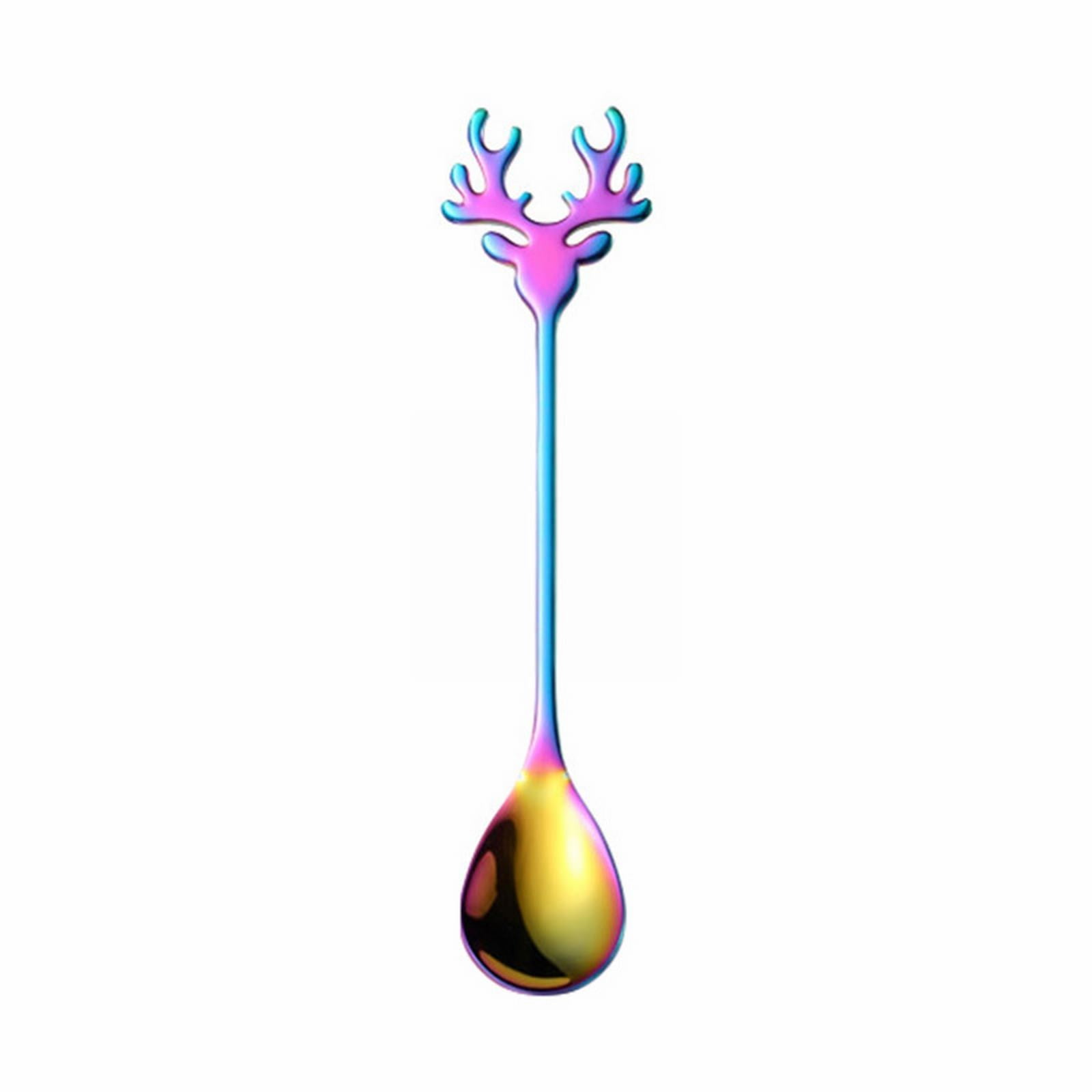 Christmas Dinner Rose Spoon Colorful Stainless Steel Rainbow Dessert ...