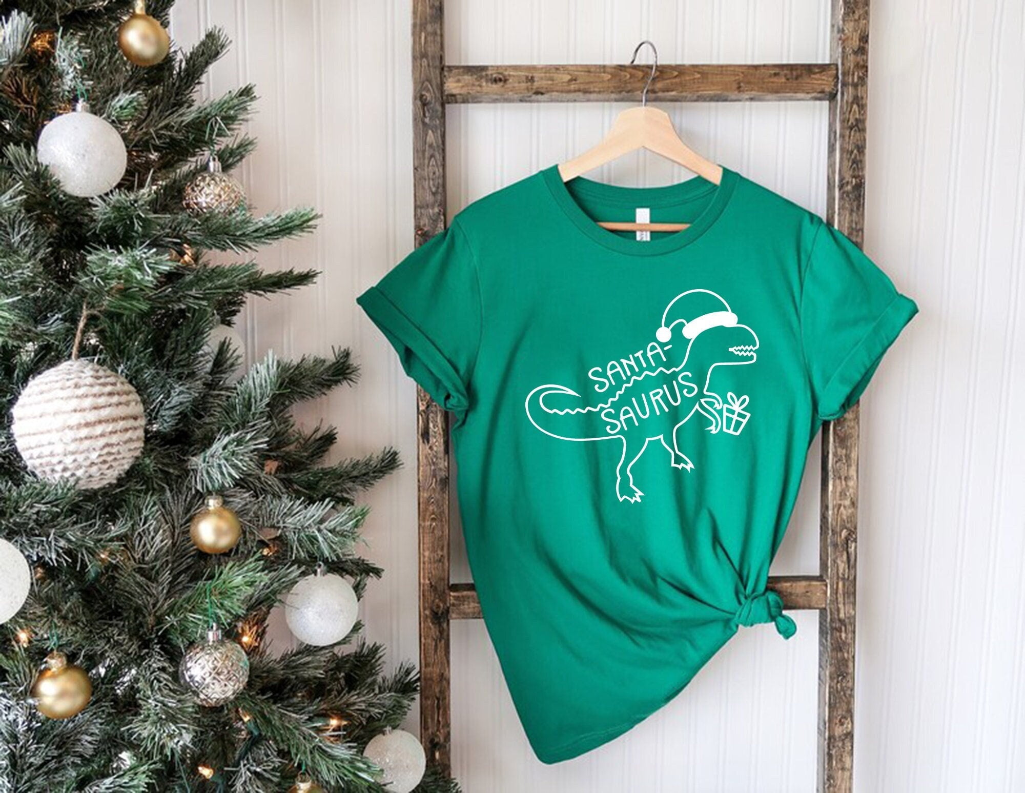 Christmas Dinosaur Shirt, Santa Dino Shirt, Boy's Xmas T-Rex, Funny ...