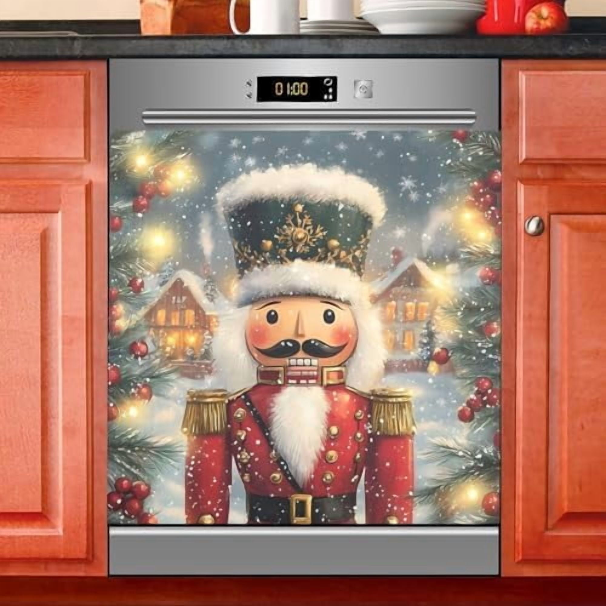 Christmas Dishwasher Magnet Cover Magnetic Refrigerator Panel Front ...