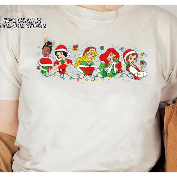Christmas Disney Princess Shirt Princess Merry Xmas T-shirt Cinderella ...