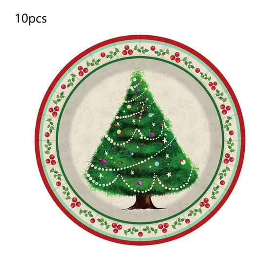 Christmas Disposable Dinnerware Christmas Paper Plates and Cups Vintage ...