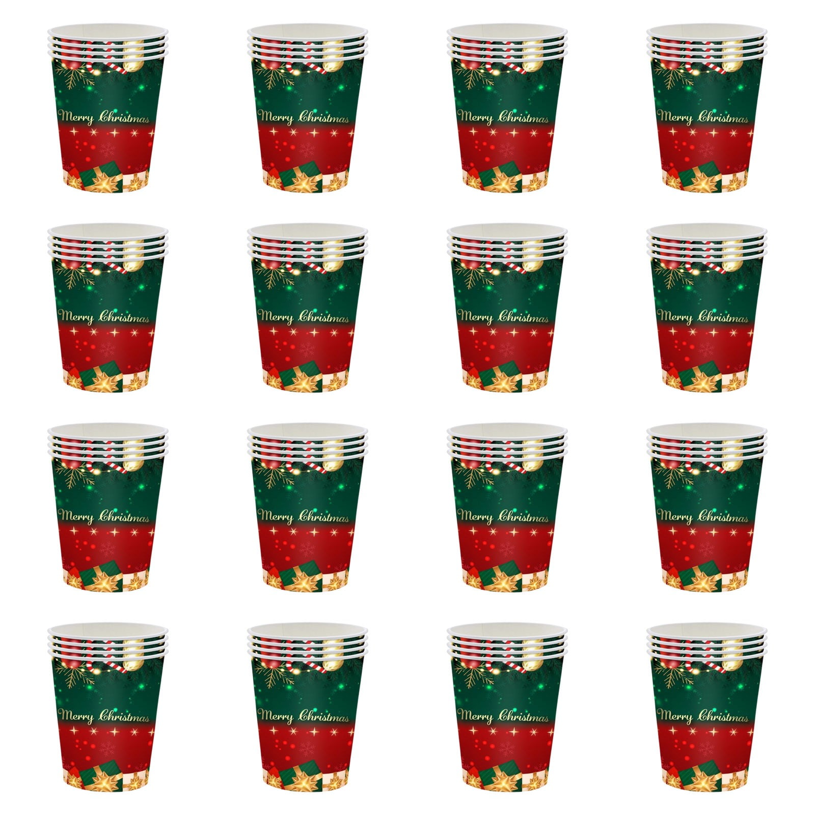 Christmas Disposable Dinnerware Set, 96-Pc Party Supplies with Plates ...