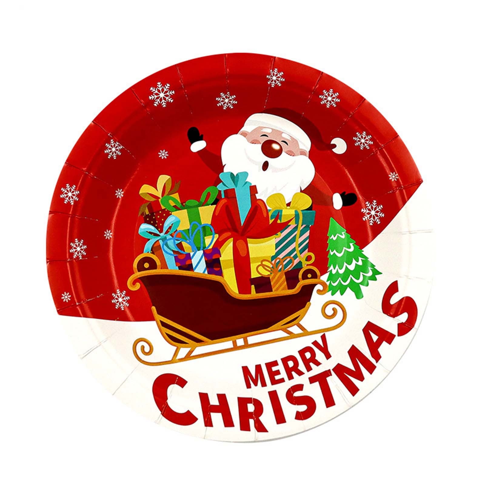 Christmas Disposable Plate Tableware Party Supplies Merry Christmas ...
