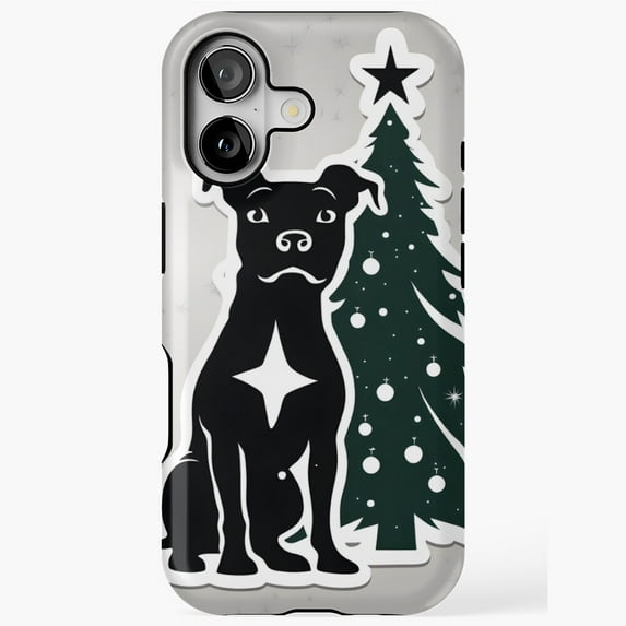 Christmas Dog And Tree Art Case for iPhone 11 12 13 14 15 16 17 Pro Max ...