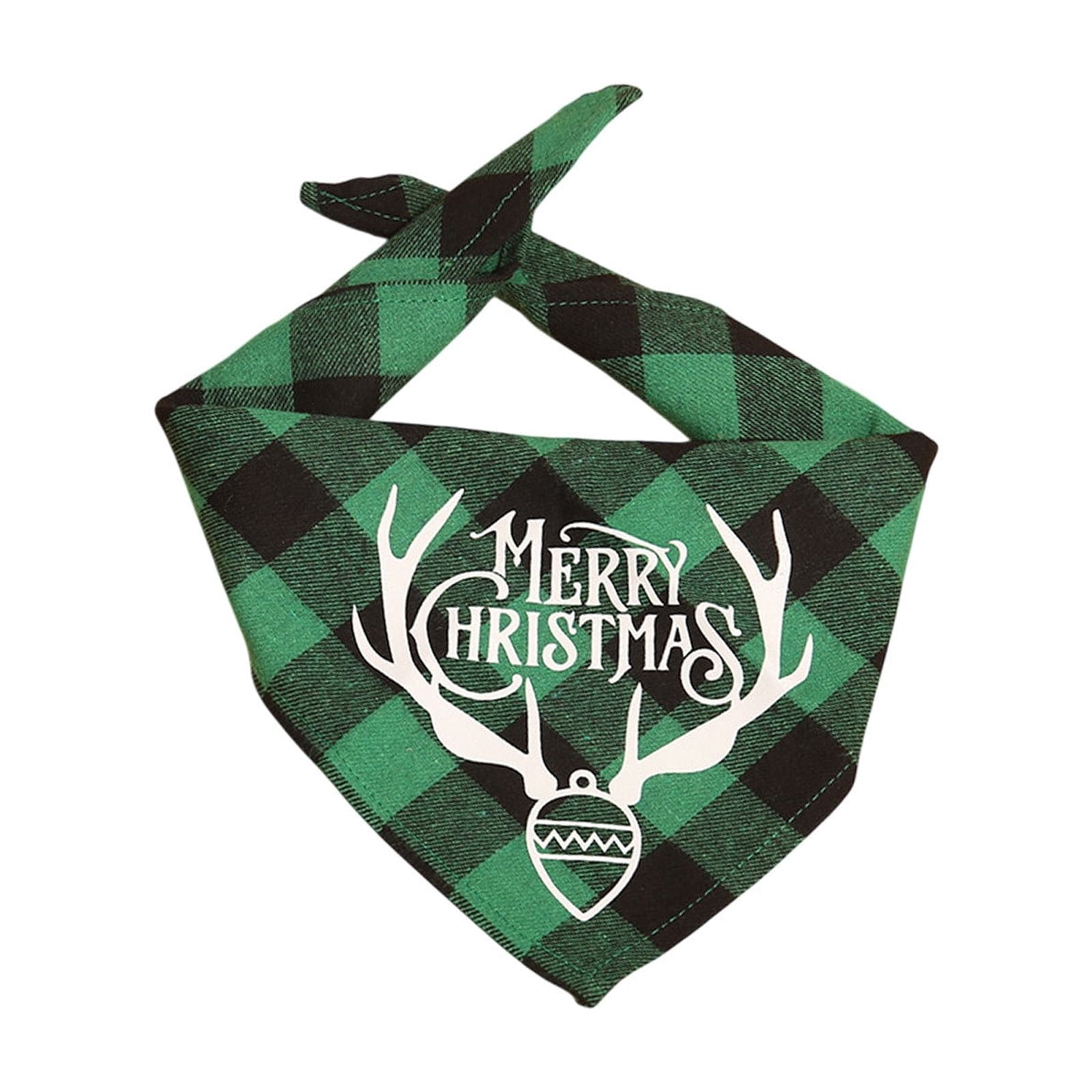 Christmas Dog Bandanas,Classic Plaid Triangle Dog Scarf with Santa and ...