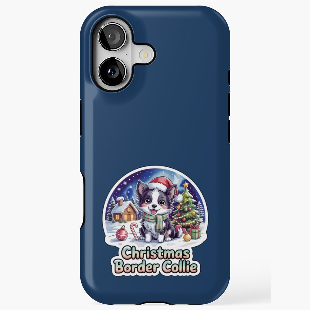 Christmas Dog Border Collie Case for iPhone 11 12 13 14 15 16 17 Pro ...