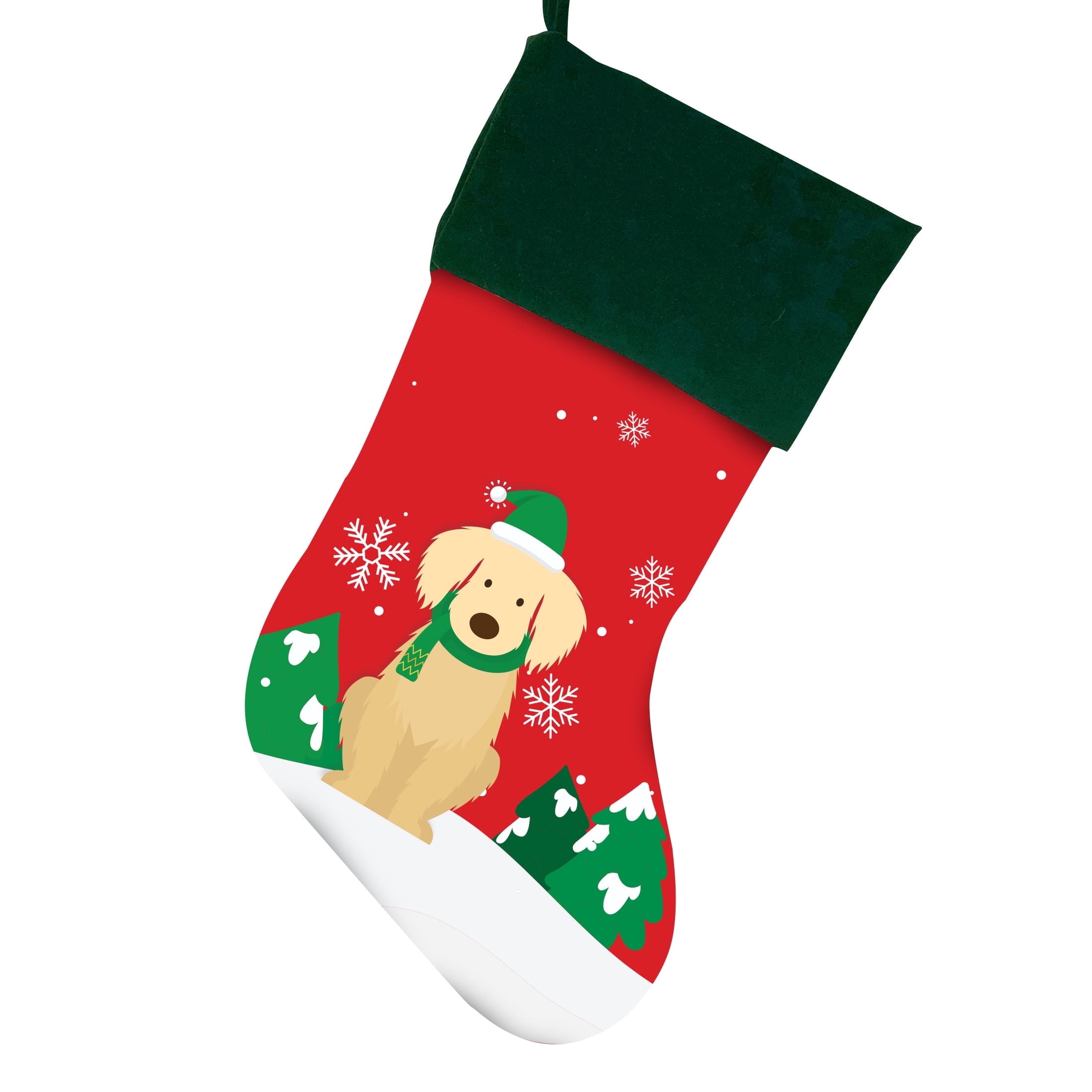 Golden Retriever Christmas Stocking for Dog, Measures 19", Red Pet ...