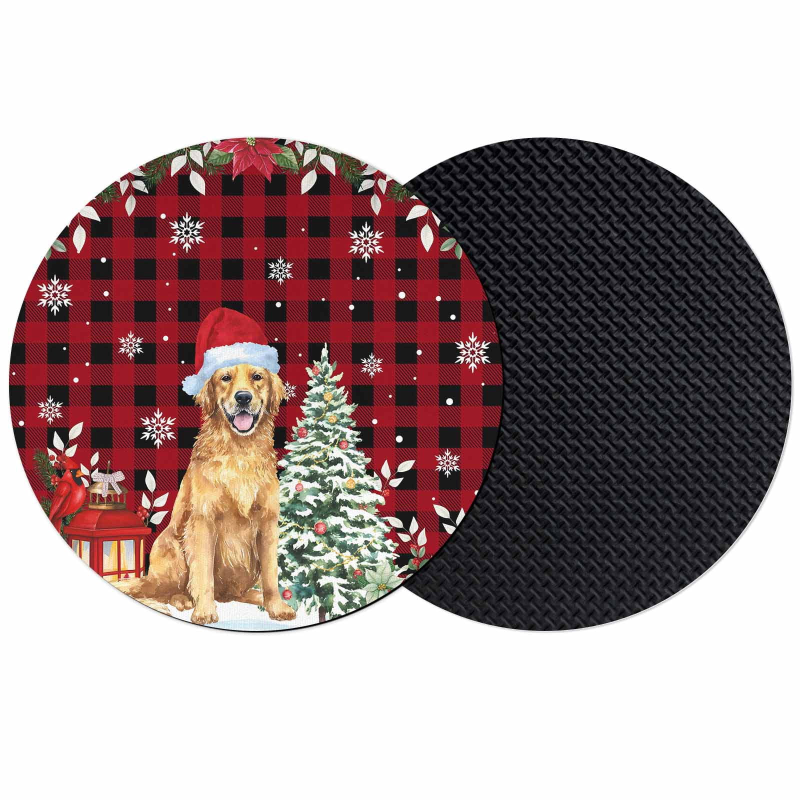 Christmas Dog Coasters Set of 2, Absorbent Coasters for Drinks, Xmas ...