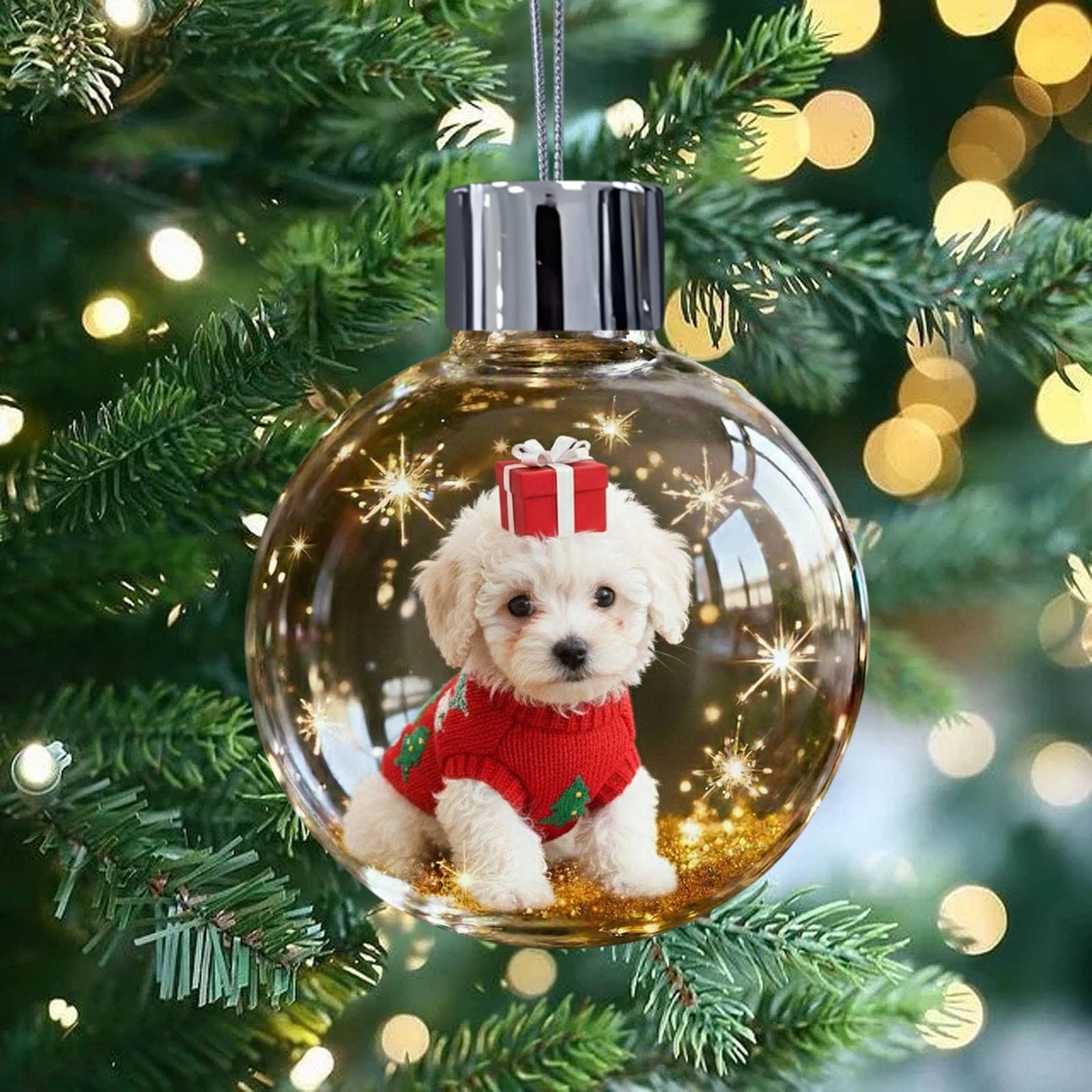 Christmas Dog Snow Globe Ornaments, Dog Lover Christmas Tree ...