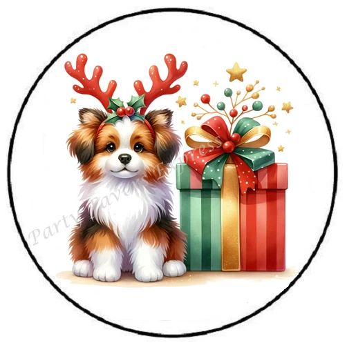 Christmas Dog Stickers Party Favors Phone Decal Water Bottle Stickers ...