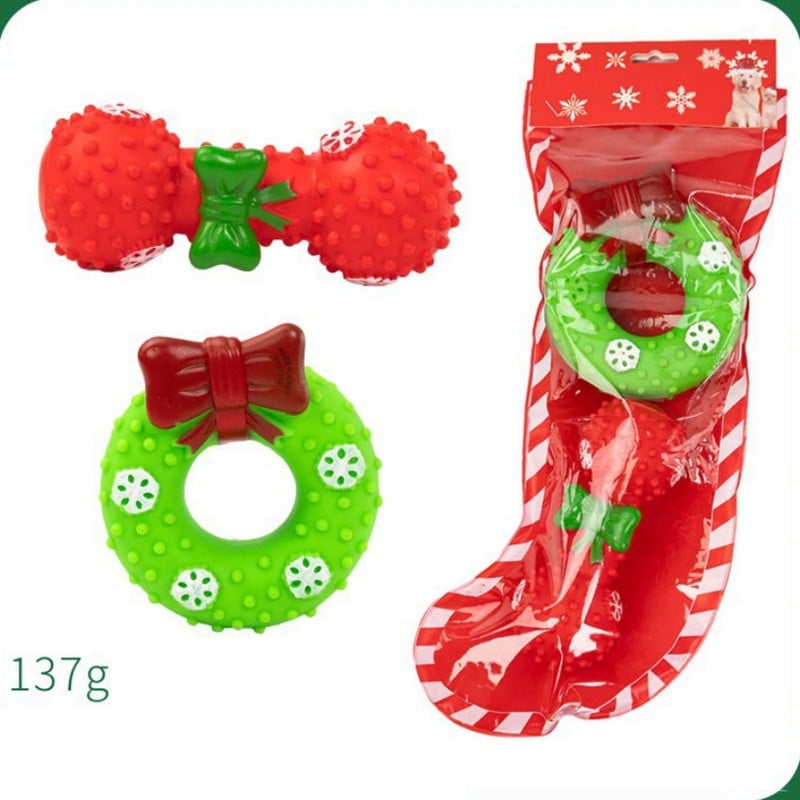 Christmas Dog Stocking Gifts Toys Set, 2/3/4 Pcs Xmas Dogs Toys Chew ...
