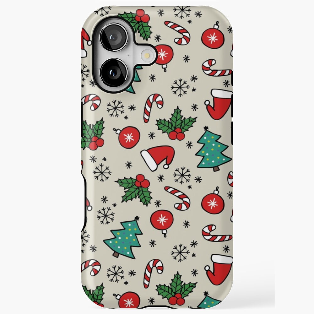 Christmas Doodle Seamless Festive Holiday Pattern with iPhone 17 ...