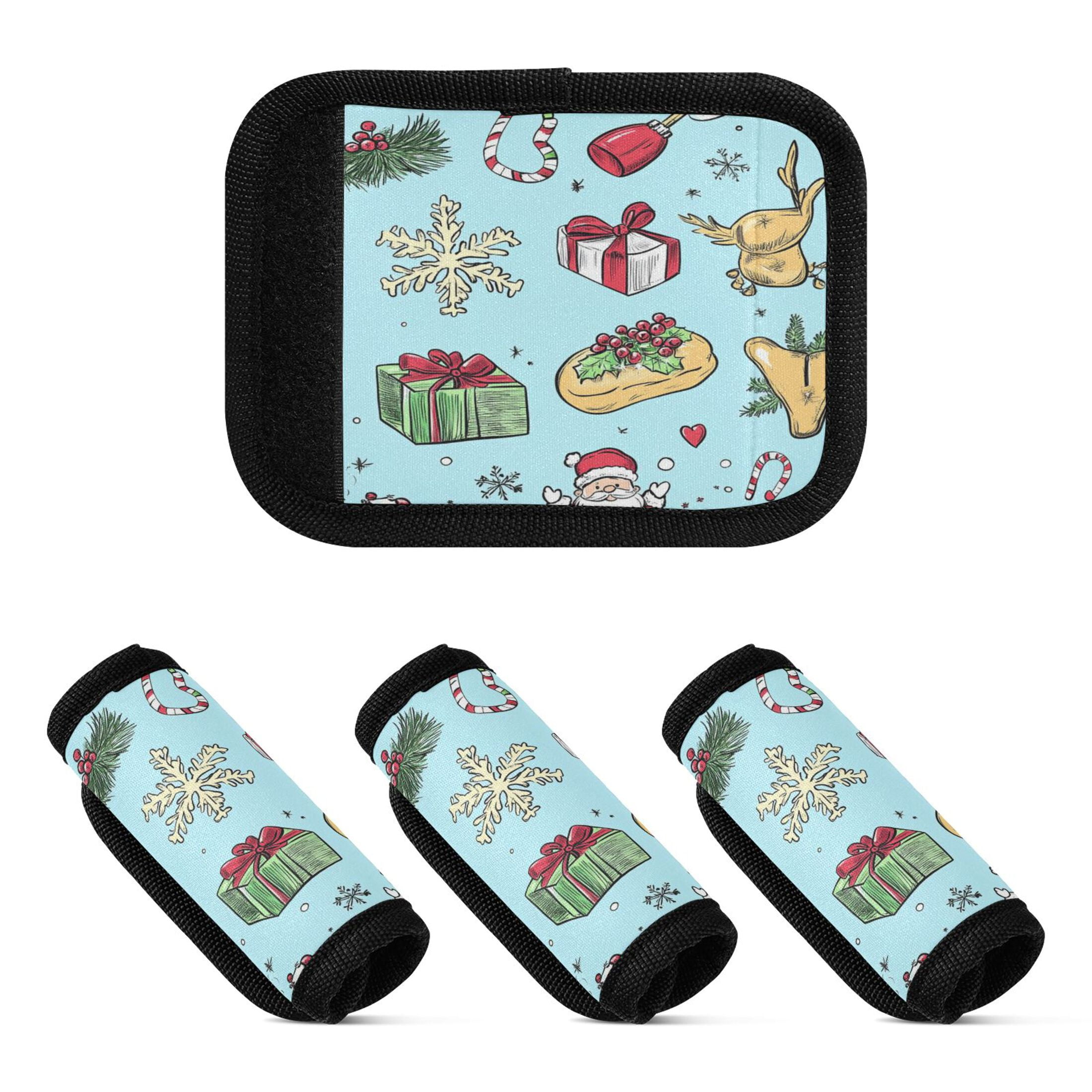 Christmas Doodle Set 2Pack Luggage Handle Wrap For Suitcase Travel ...