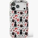 Christmas Doodle Sketch Art Case for iPhone 11 12 13 14 15 16 17 Pro ...