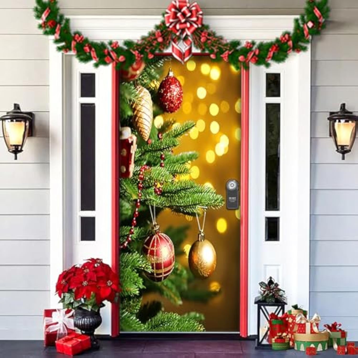 Christmas Door Cover Elastic, 2026 New Stretch Christmas Door Covers ...