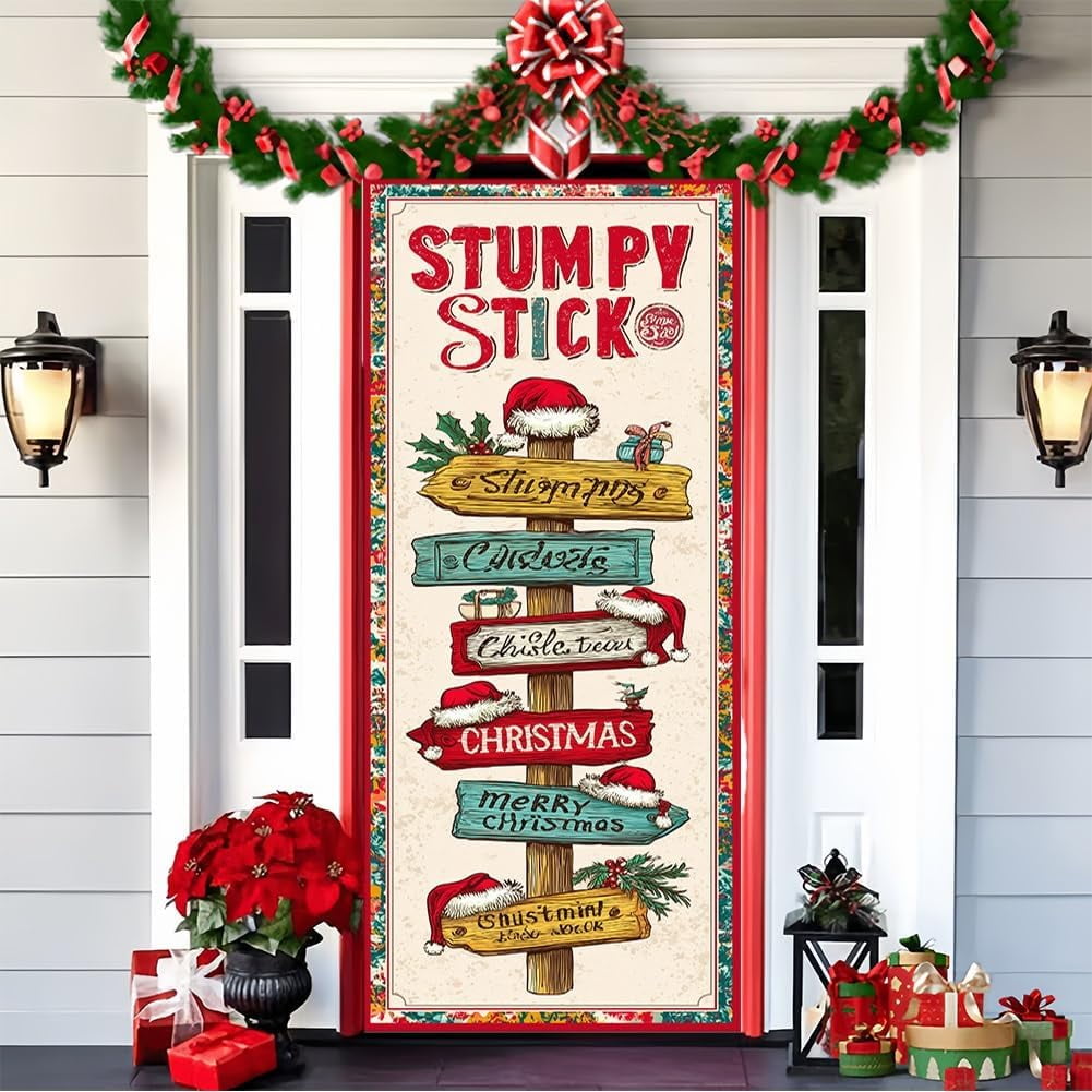 Christmas Door Cover Elastic, Christmas Front Door Cover Elastic ...