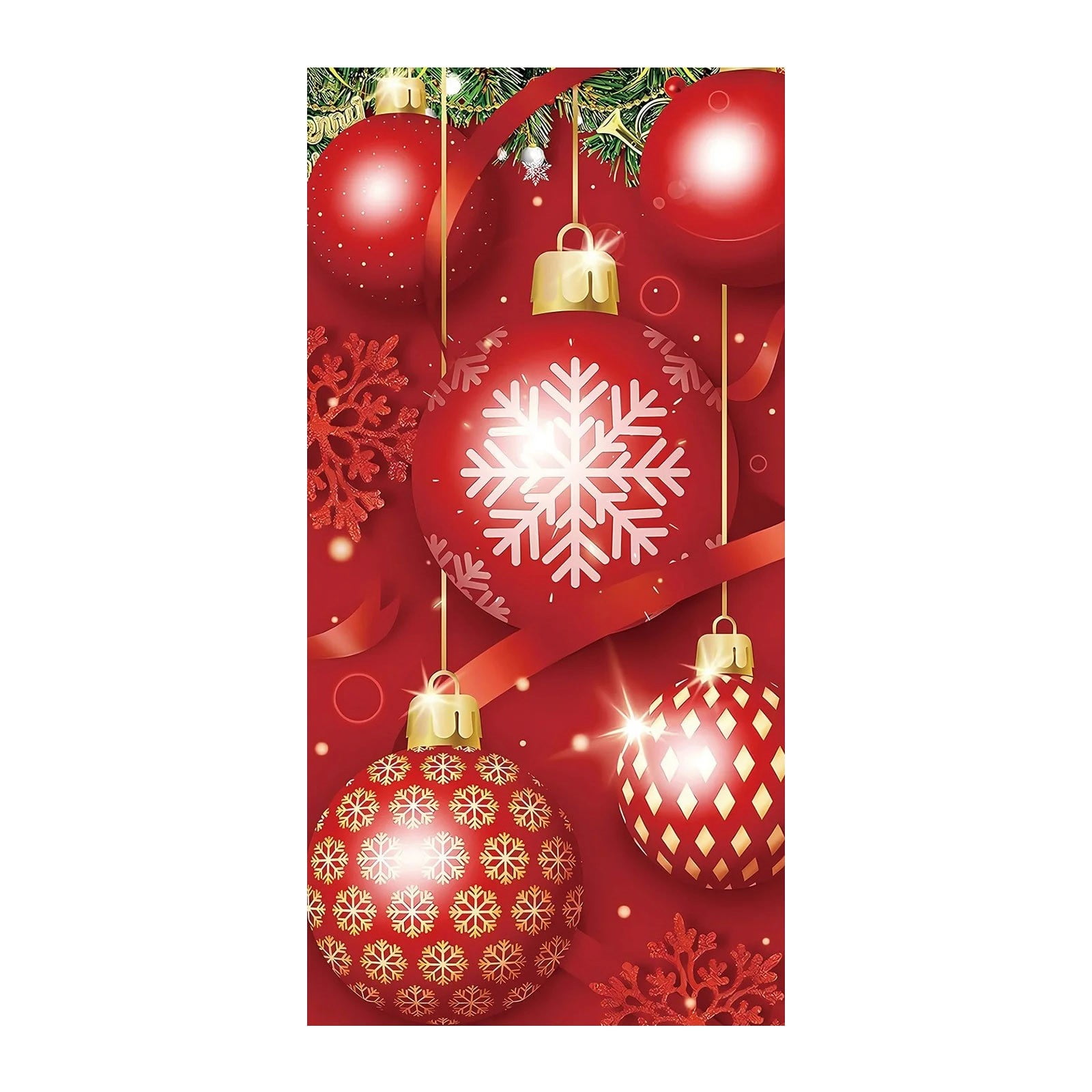 Christmas Door Curtain, Red Holiday Door Decoration, 35X71 Inch ...