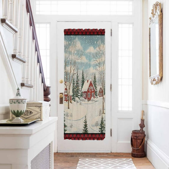 Christmas Door Curtains for Door Window, French Sidelight Front Back ...