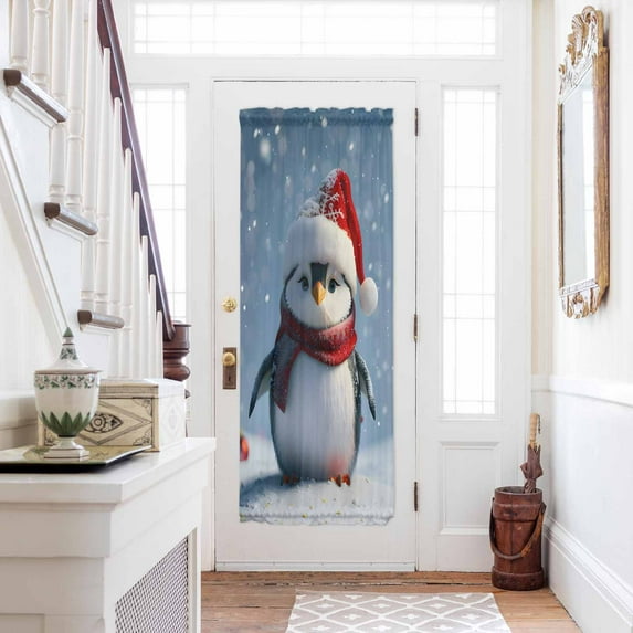 Christmas Door Curtains for Door Window, French Sidelight Front Back ...