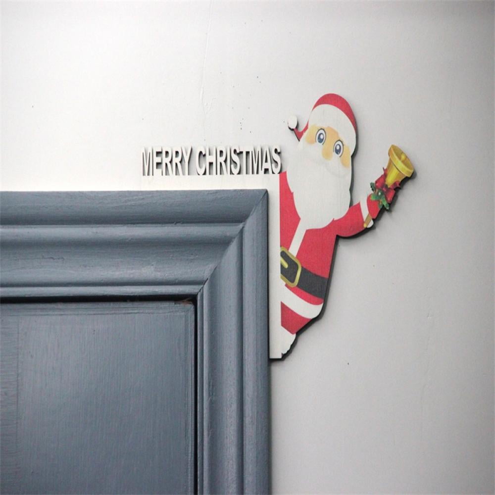 Christmas Door Frame Decorations Wooden Santa Claus Elk Gift Table ...