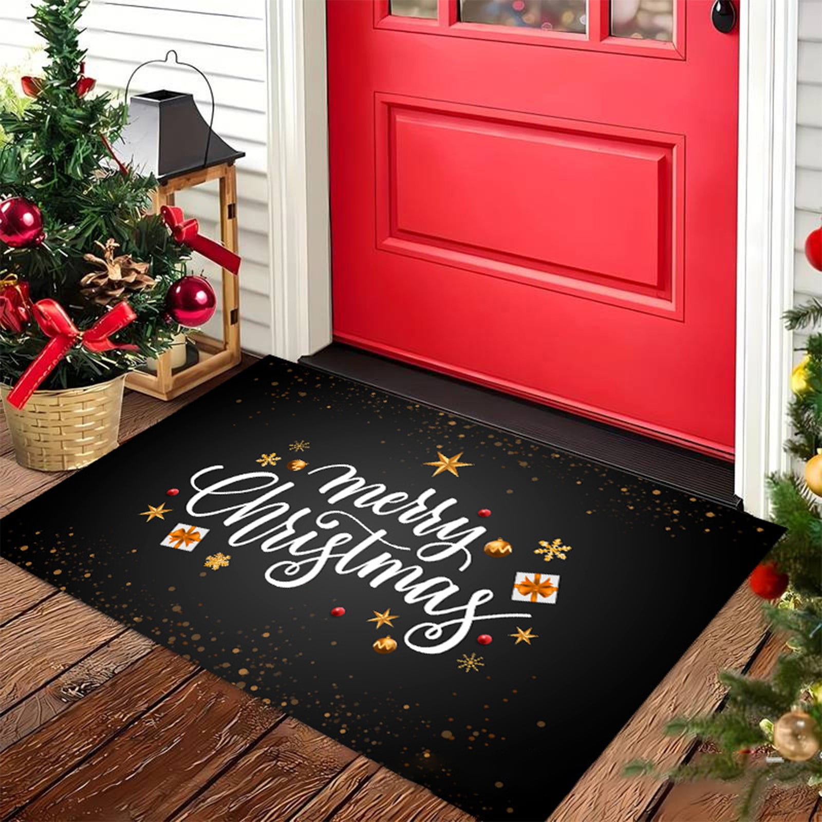 Christmas Door Mat, Holiday Decoration Floor Mat, Non-Slip Absorbent ...
