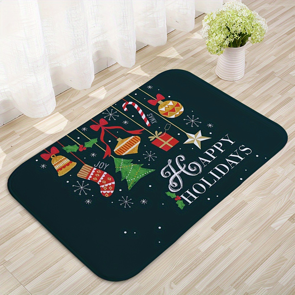 Christmas Door Mat Outdoor Decorations Non-slip Anti-fouling Carpets ...