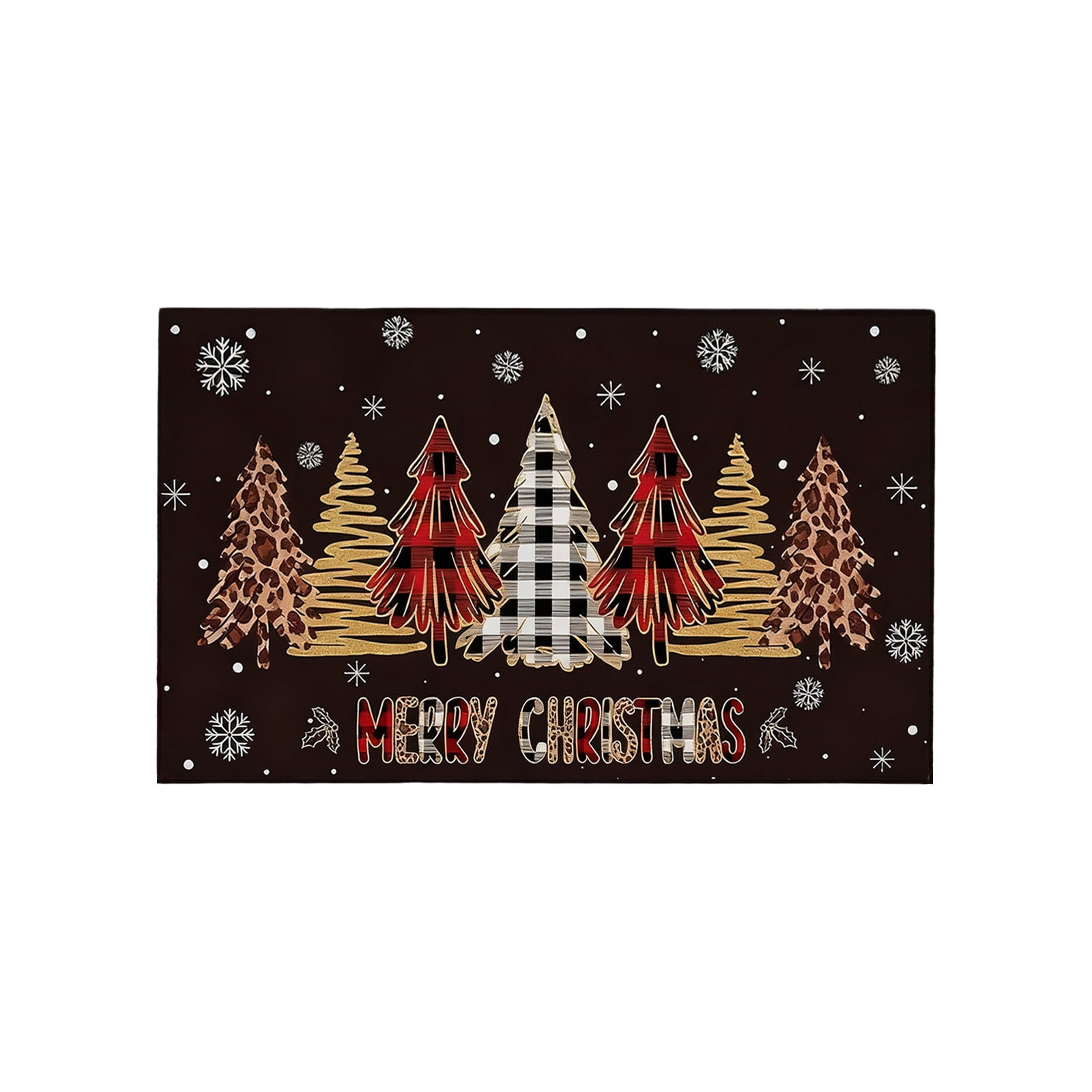 Christmas Door Mat Xmas Buffalo Plaid Welcome Merry Christmas Door Mat ...