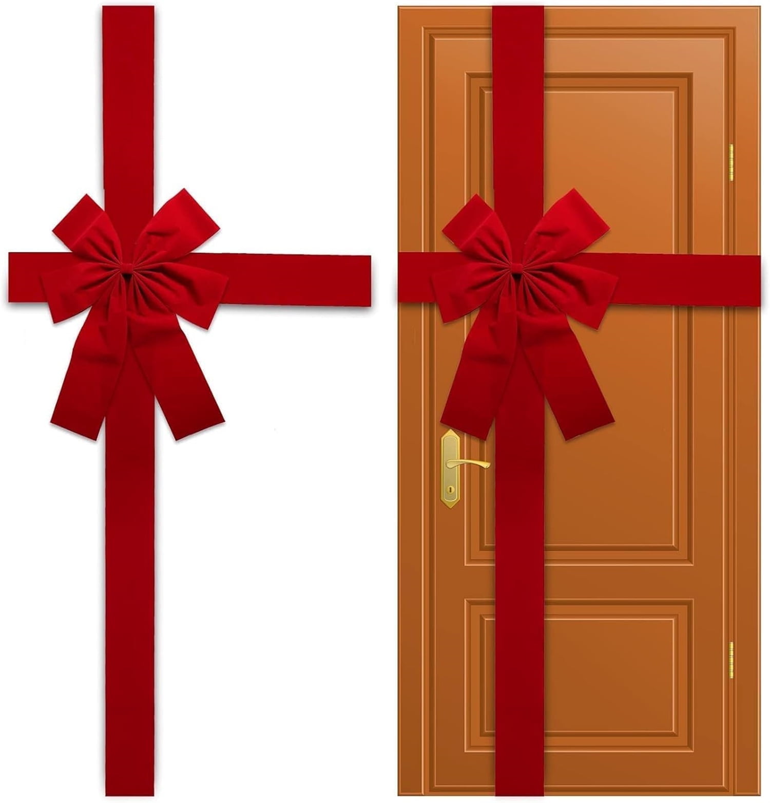 Christmas Door Ribbon Bow,Bexikou Christmas Cabinet Door Ribbon,Large ...