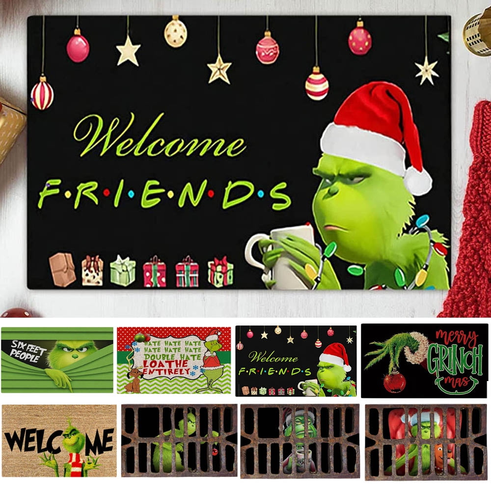 Christmas Doormat Holiday Indoor Outdoor 40 x 60cm,Christmas Grinch Mat ...