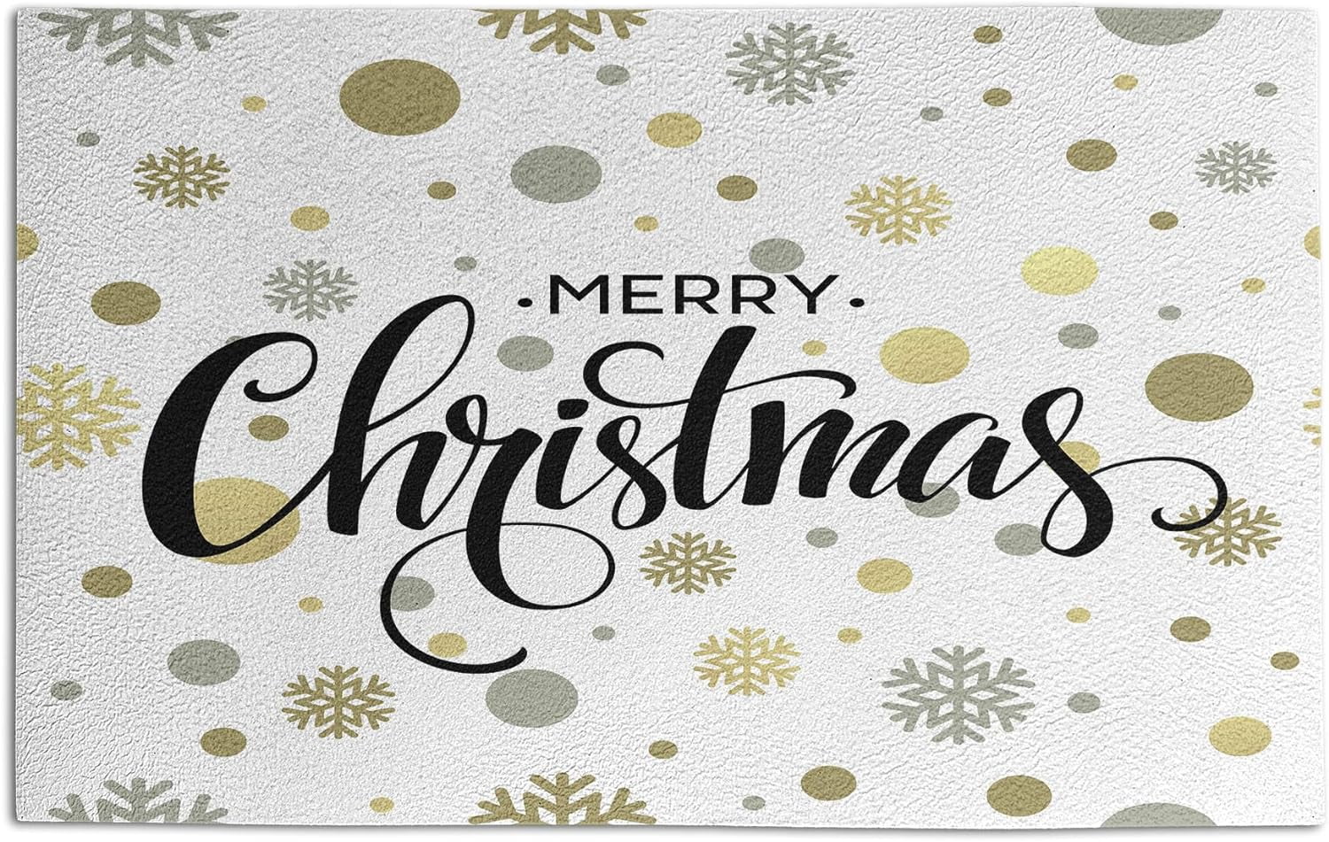Christmas Doormat, Merry Christmas Lettering on an Abstract Modern ...