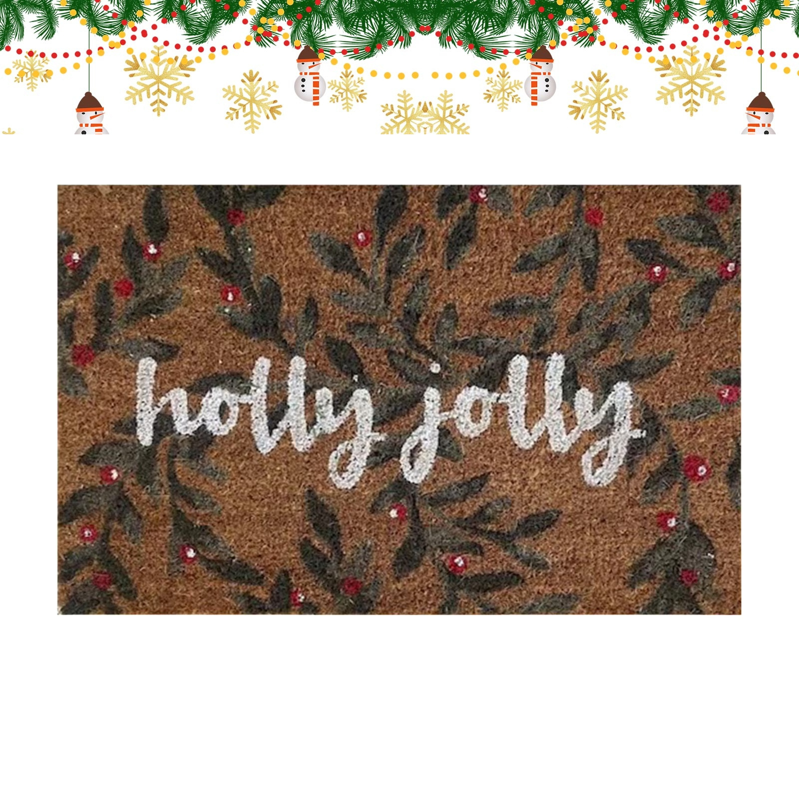 Christmas Doormat for Outdoor Porch 24x16 - Winter Snowflake Welcome ...