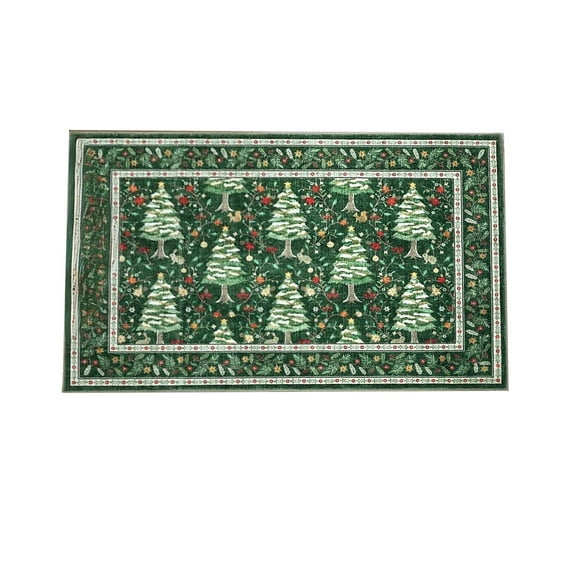 Christmas Doorrail Carpet, Christmas Tree Print Christmas Atmosphere ...