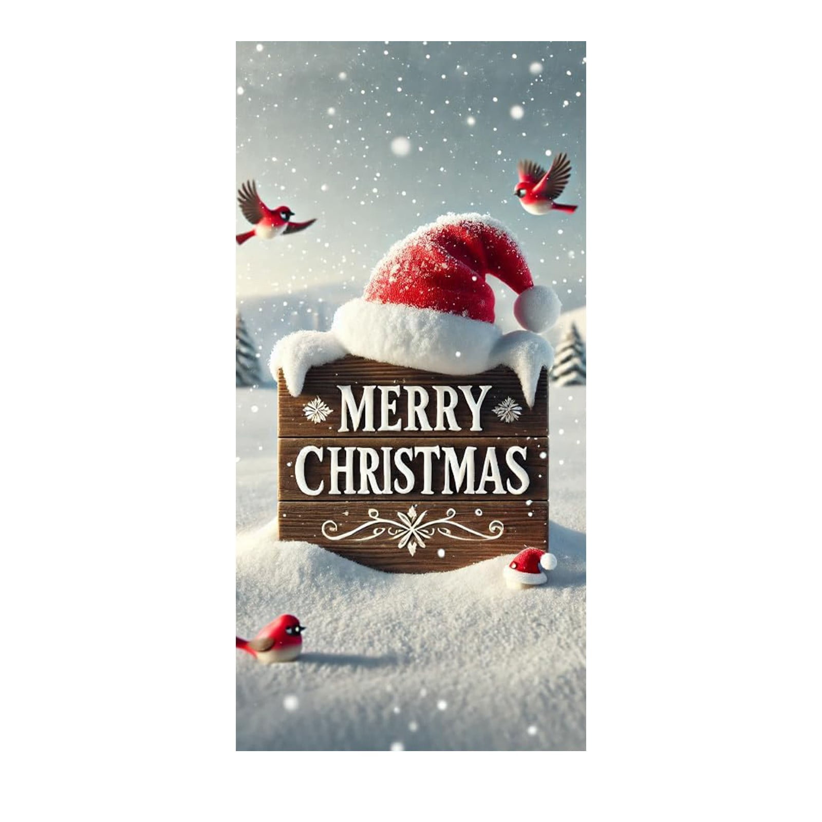 Christmas Doors Cover, Festive Winter Holiday Decor Front Door Hanging ...
