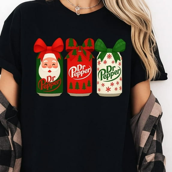 Christmas Dr Pepper Coquette T-Shirt, Festive Holiday Tee, Unisex ...