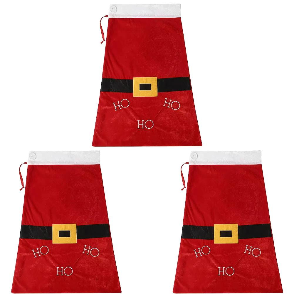 Christmas Drawstring Bags - Flannel Belt Wrapping Storage Bags ...