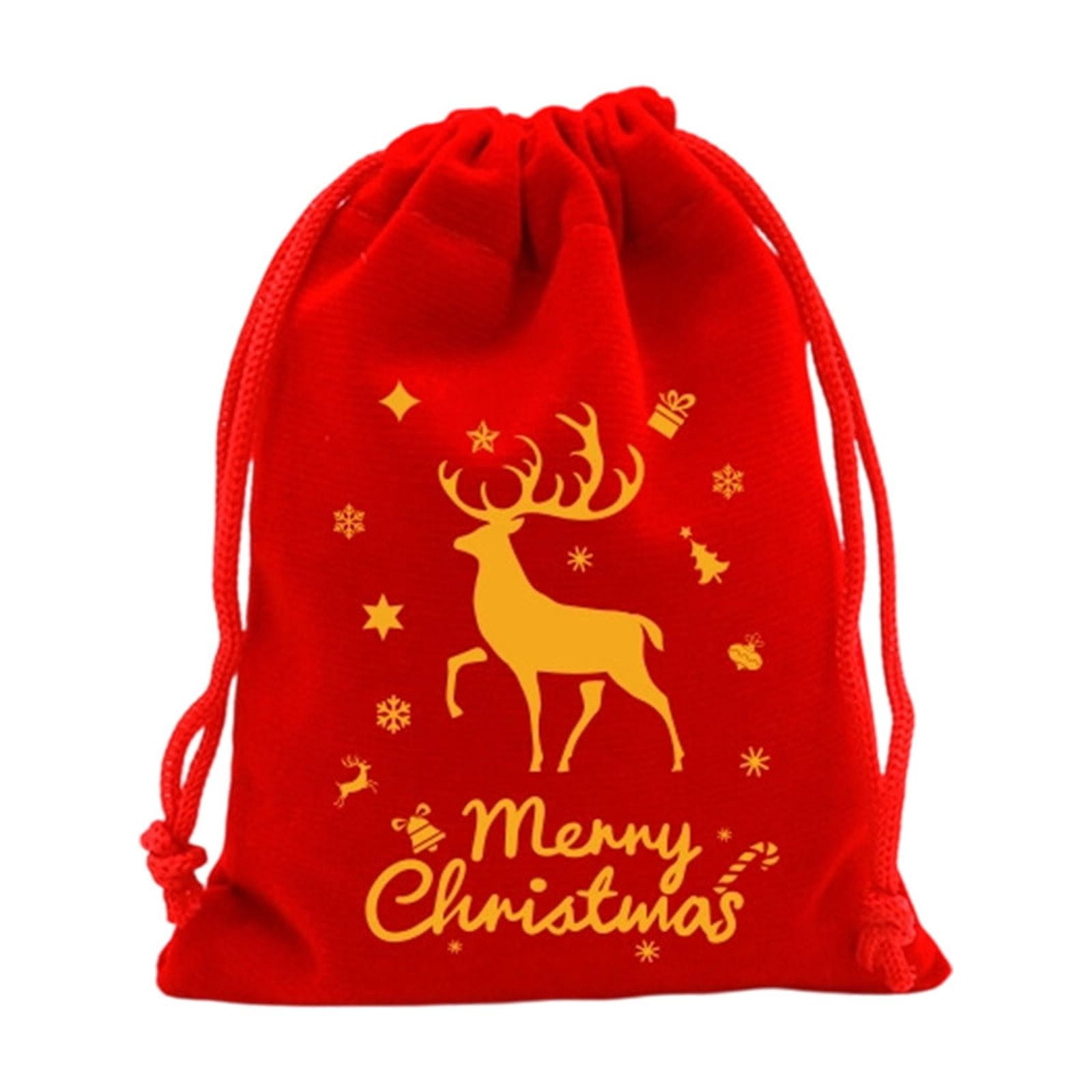 Christmas Drawstring Candy Bag – Red Cloth Packaging Pouch for Fruit ...