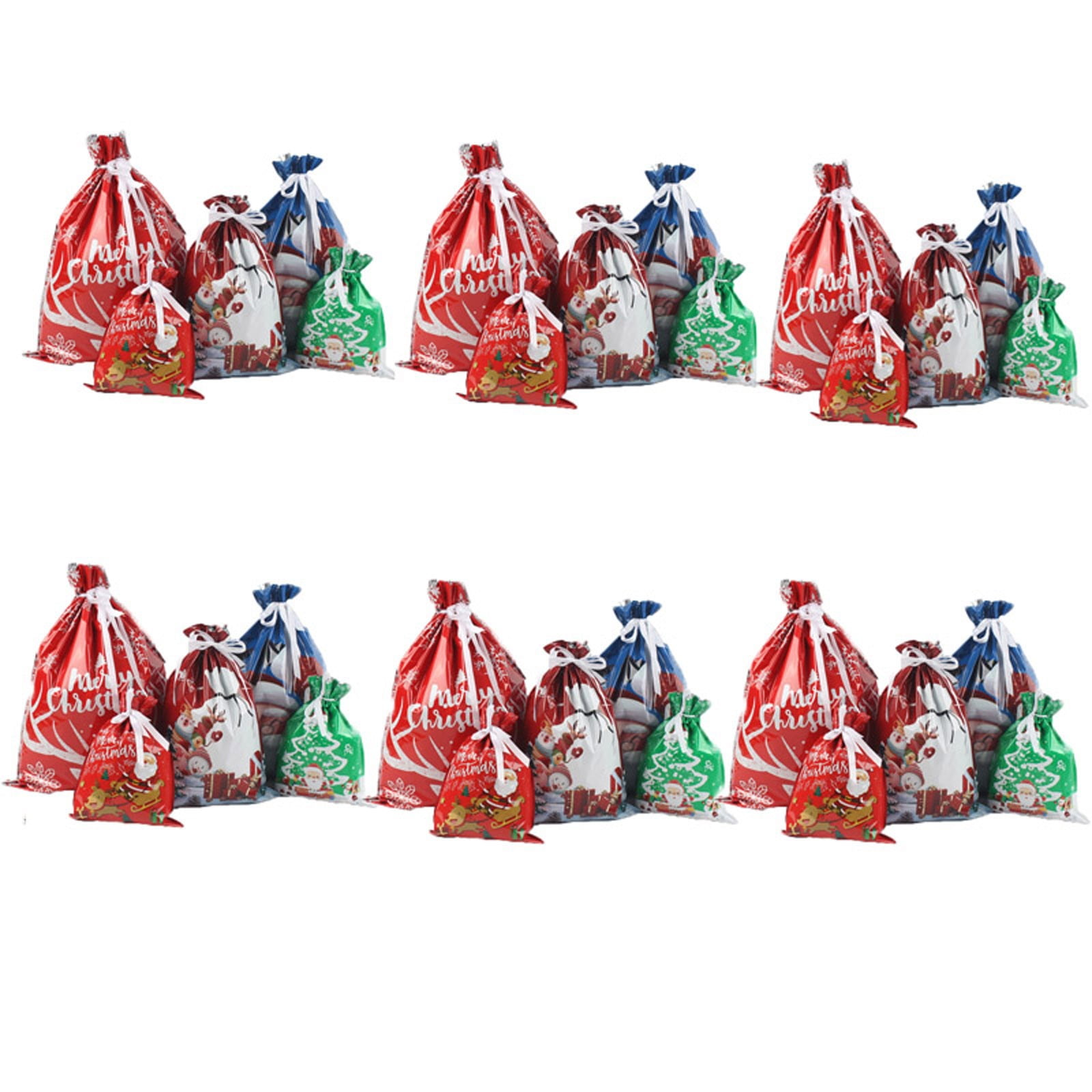 Christmas Drawstrings Bags 2024 Christmas Bags Assorted Sizes Christmas ...