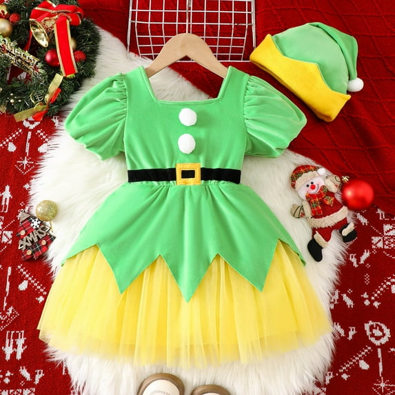 Christmas Dress Toddler Girls Short Sleeve Christmas Holiday Party ...