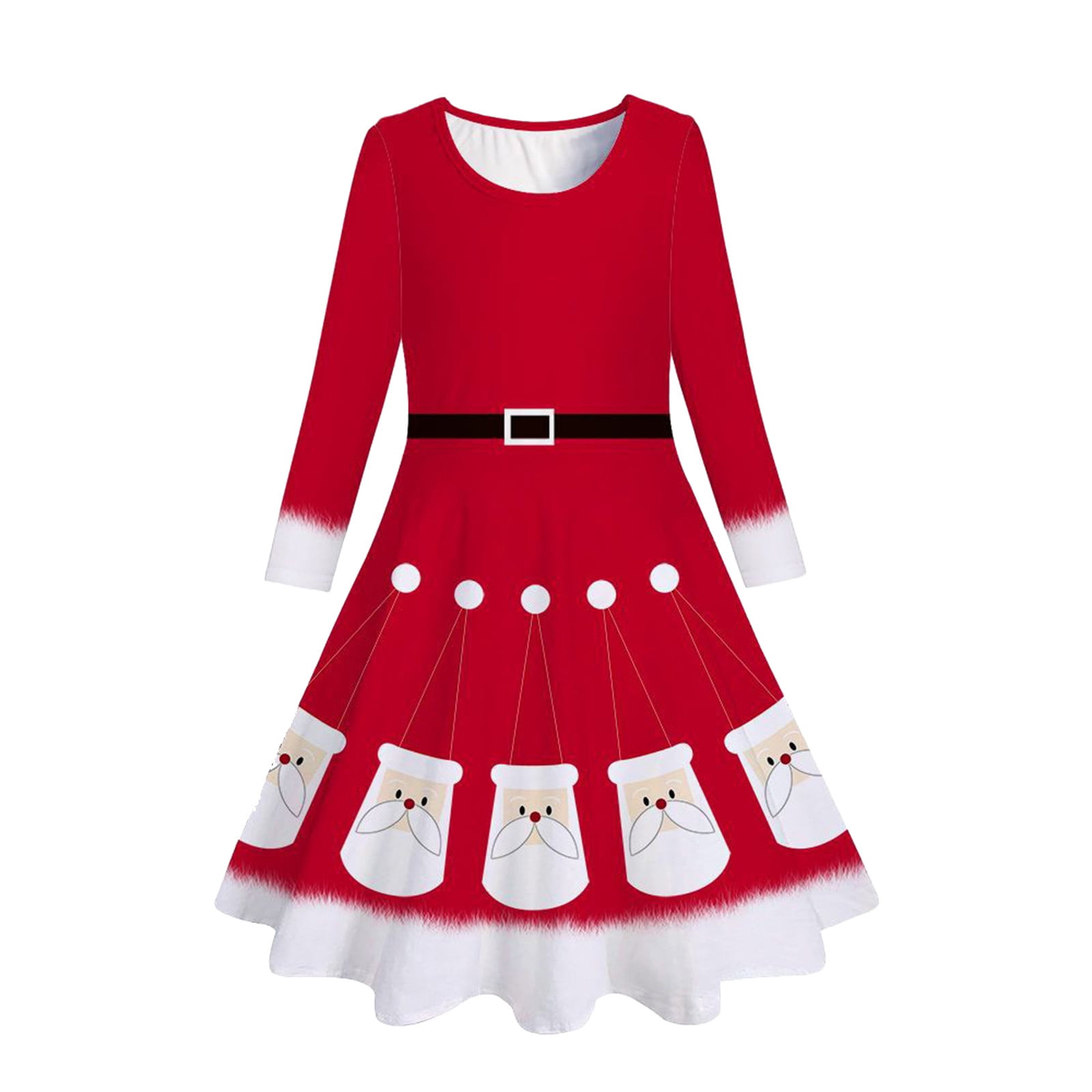 Christmas Dresses Girls Kids Toddler Girls Christmas Trees Deer Print ...