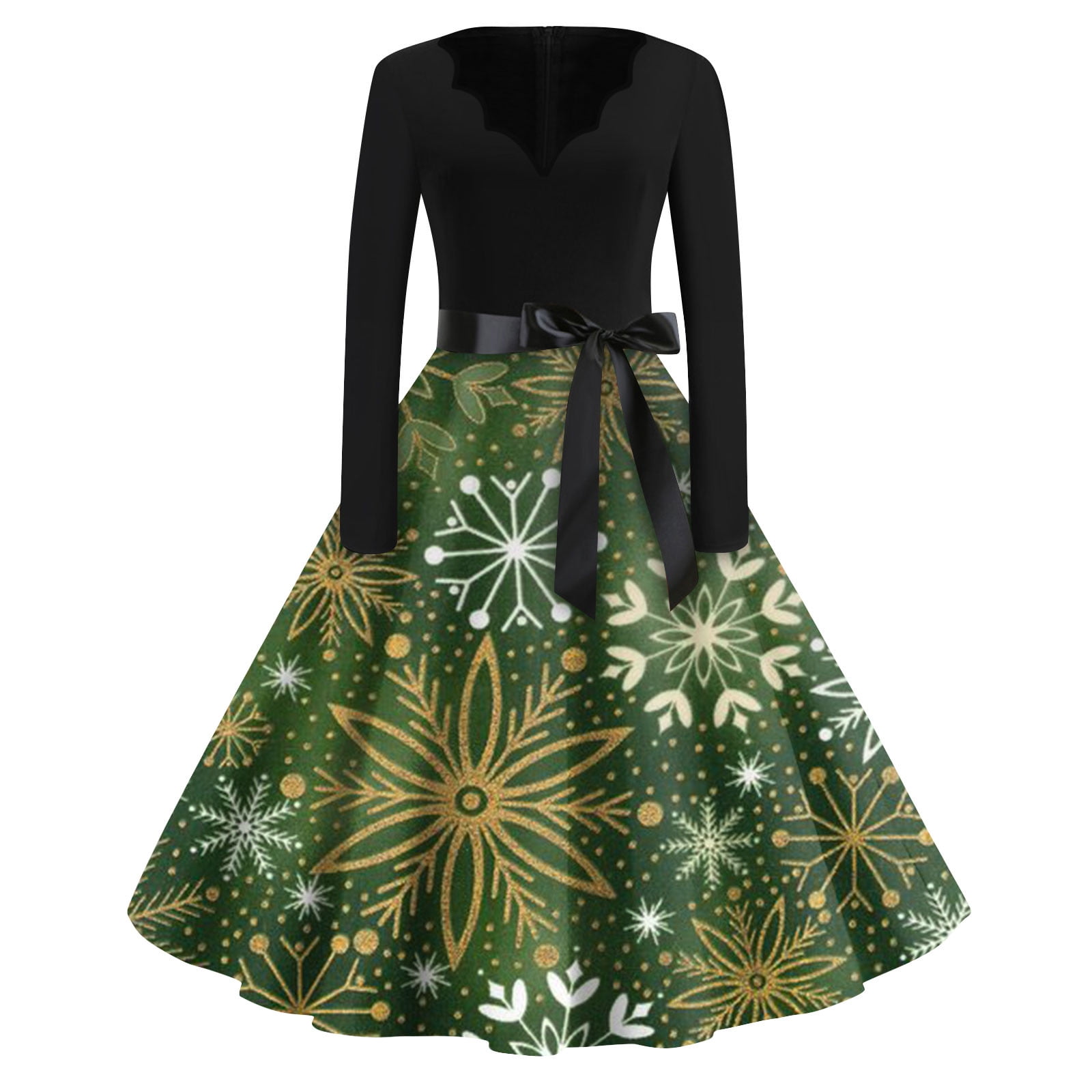 Christmas Dresses for Women Plus Size Christmas Costumes Long Sleeve ...