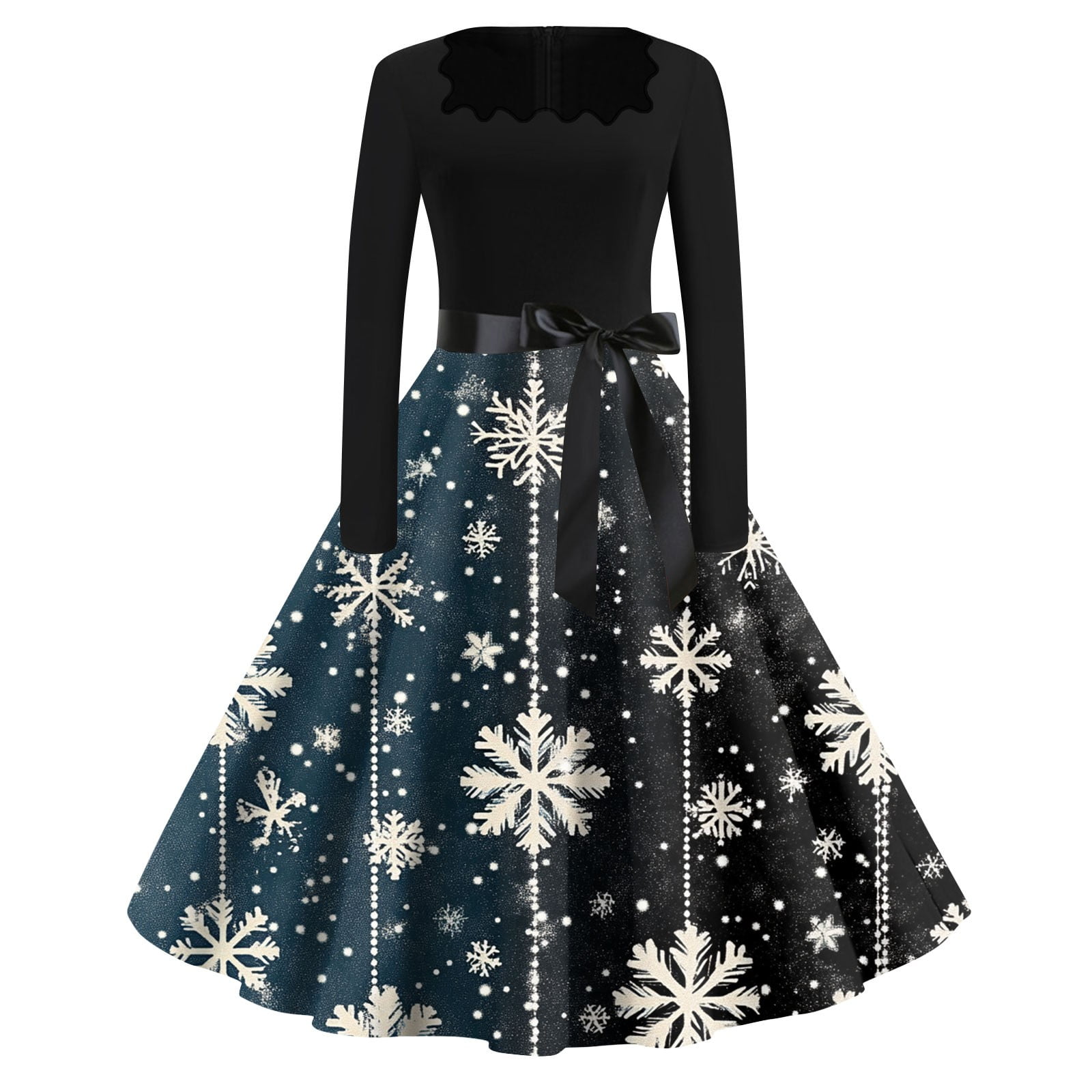 Christmas Dresses for Women Plus Size Snowflake Dress Christmas Tea ...