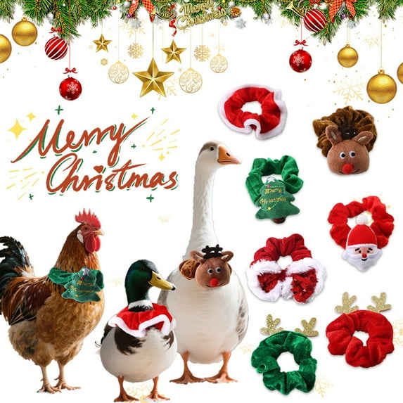 Christmas Duck Collar Elastic Plush Pet Collar Santa Claus Xmas Tree ...